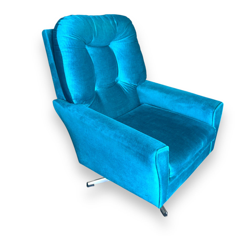 Teal Blue Swivel Lounge Chair – Fordham & Porter (Melbourne Made ...