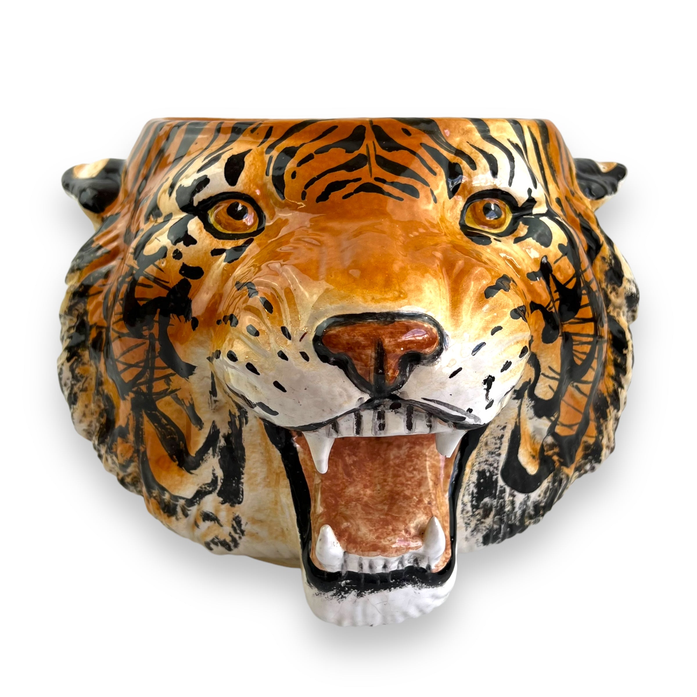 Large Italian Tiger Head Ceramic Planter – Southside Collector